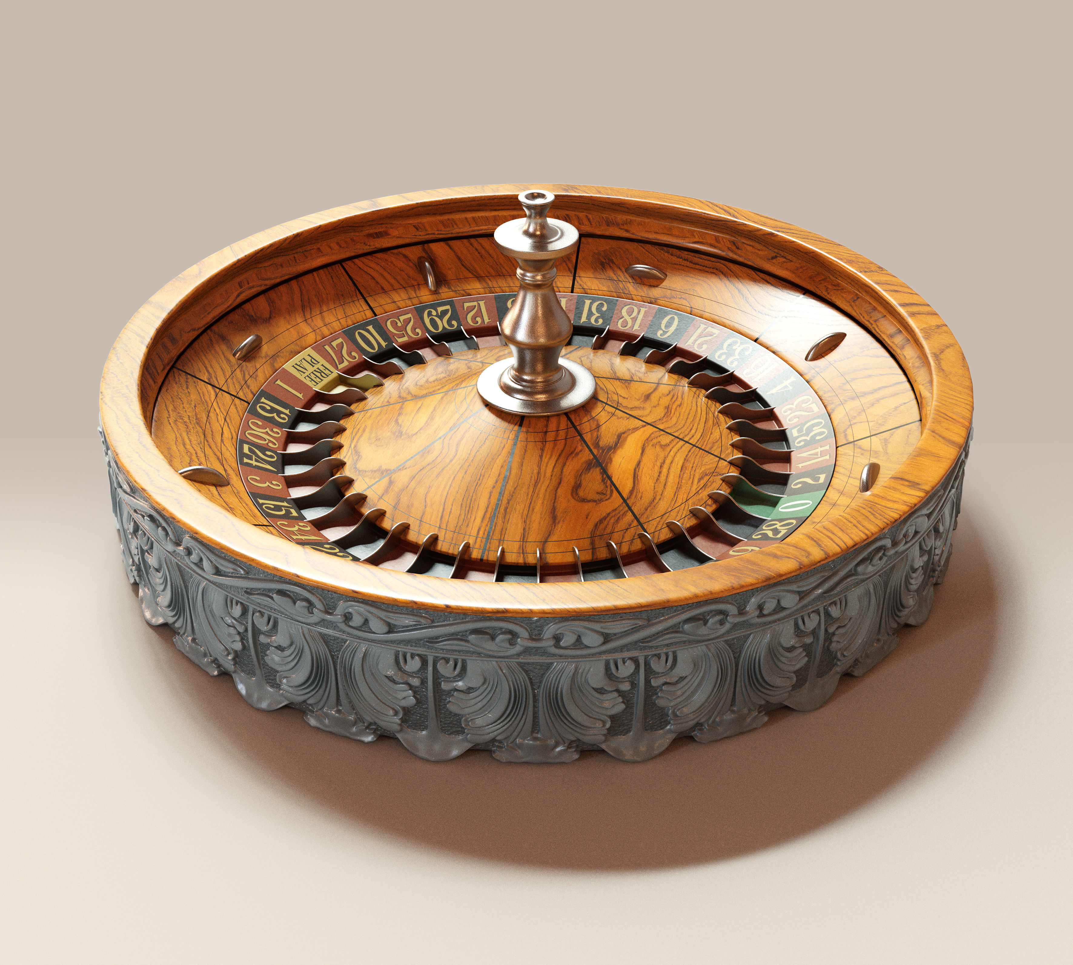 Vintage Roulette Wheel 3D model | CGTrader