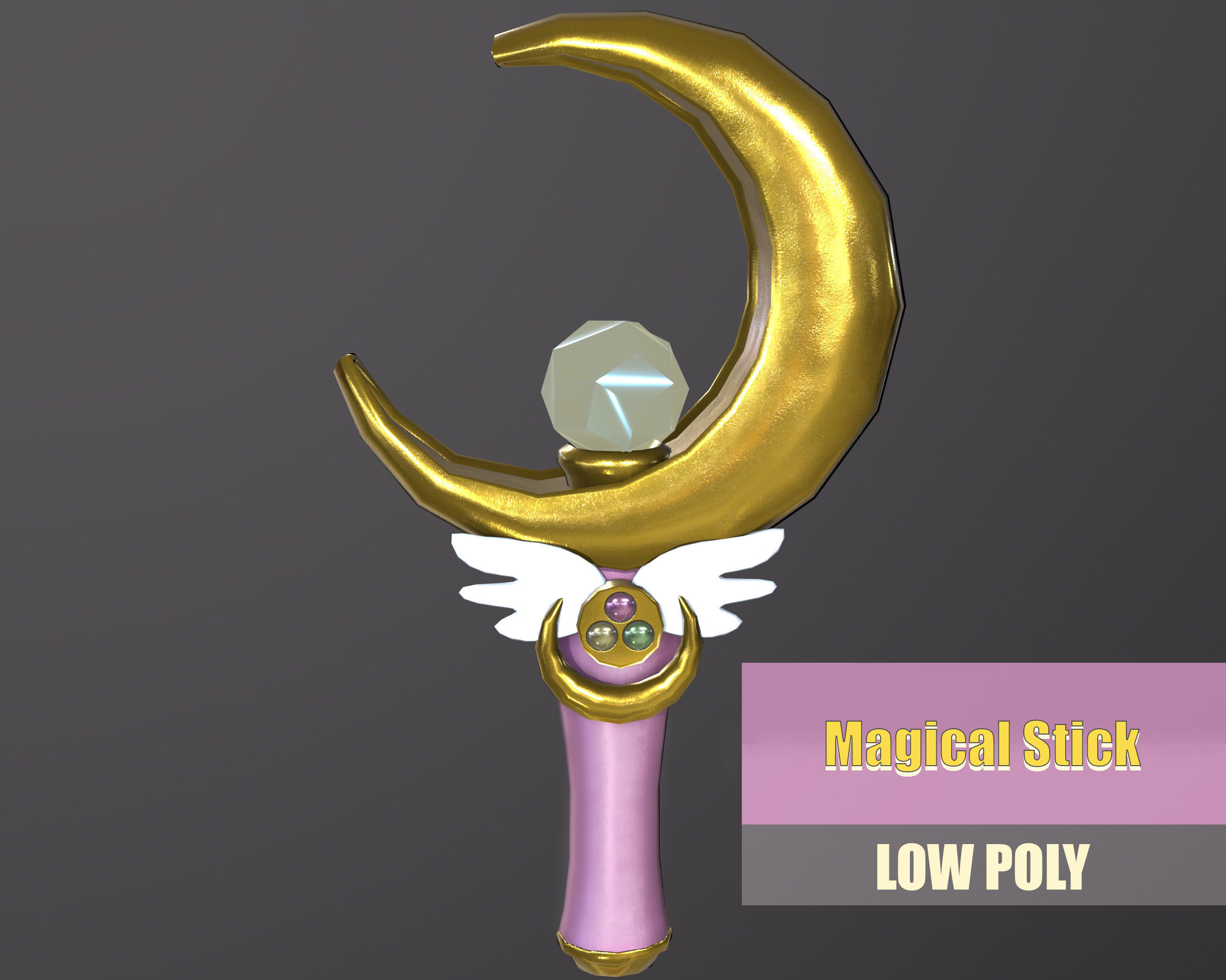 3D model Lunar Prism Sailor Moons Magical Staff VR / AR / low-poly ...