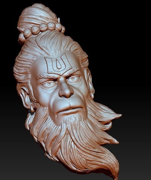 Hanuman Face Pendant 3D model 3D printable | CGTrader