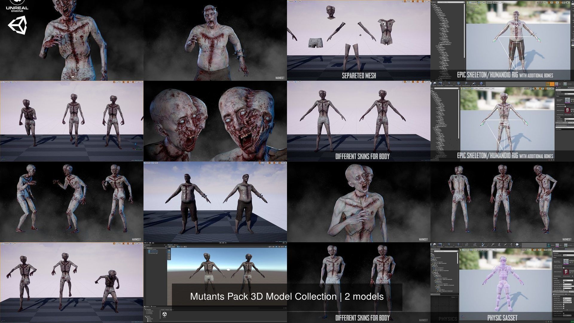 Mutants Pack 3D Model Collection VR / AR / low-poly | CGTrader
