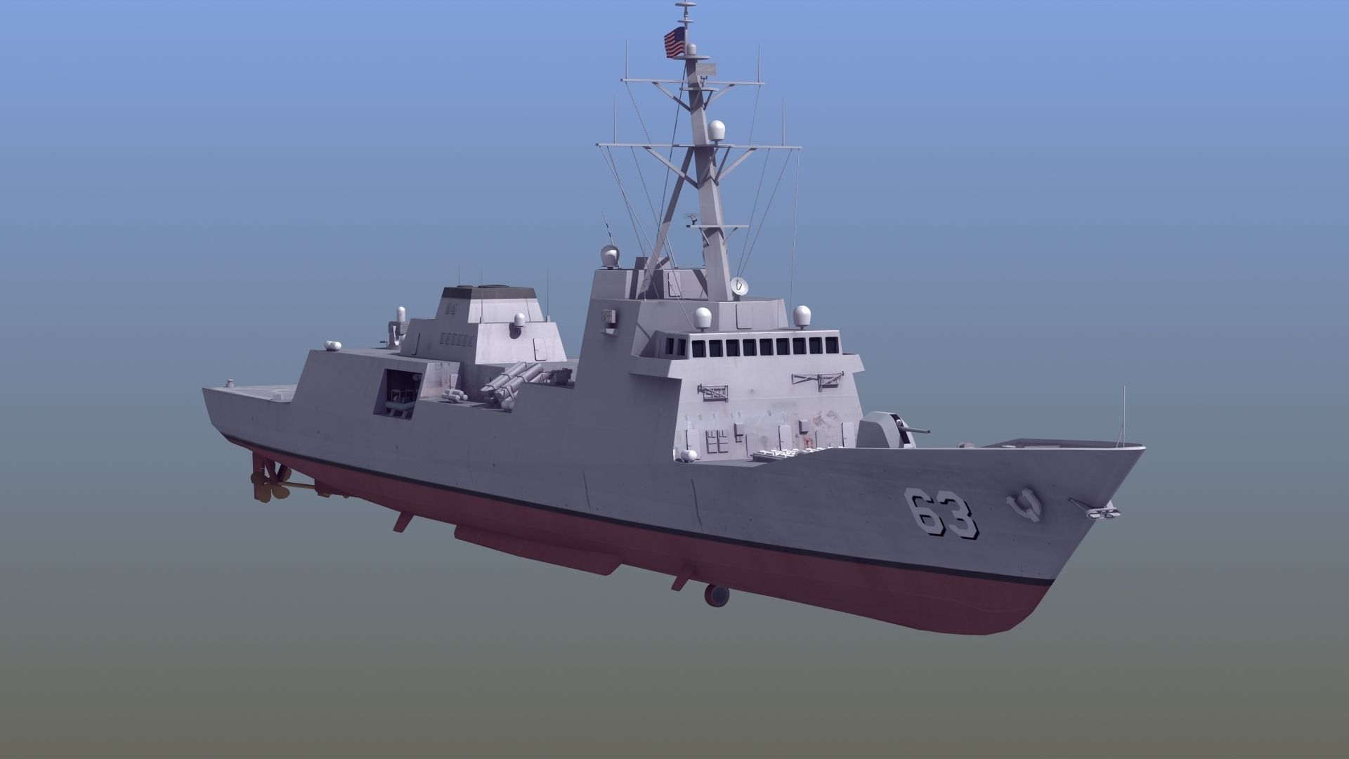 3D model FFG-63 Constellation Class Frigate VR / AR / low-poly | CGTrader