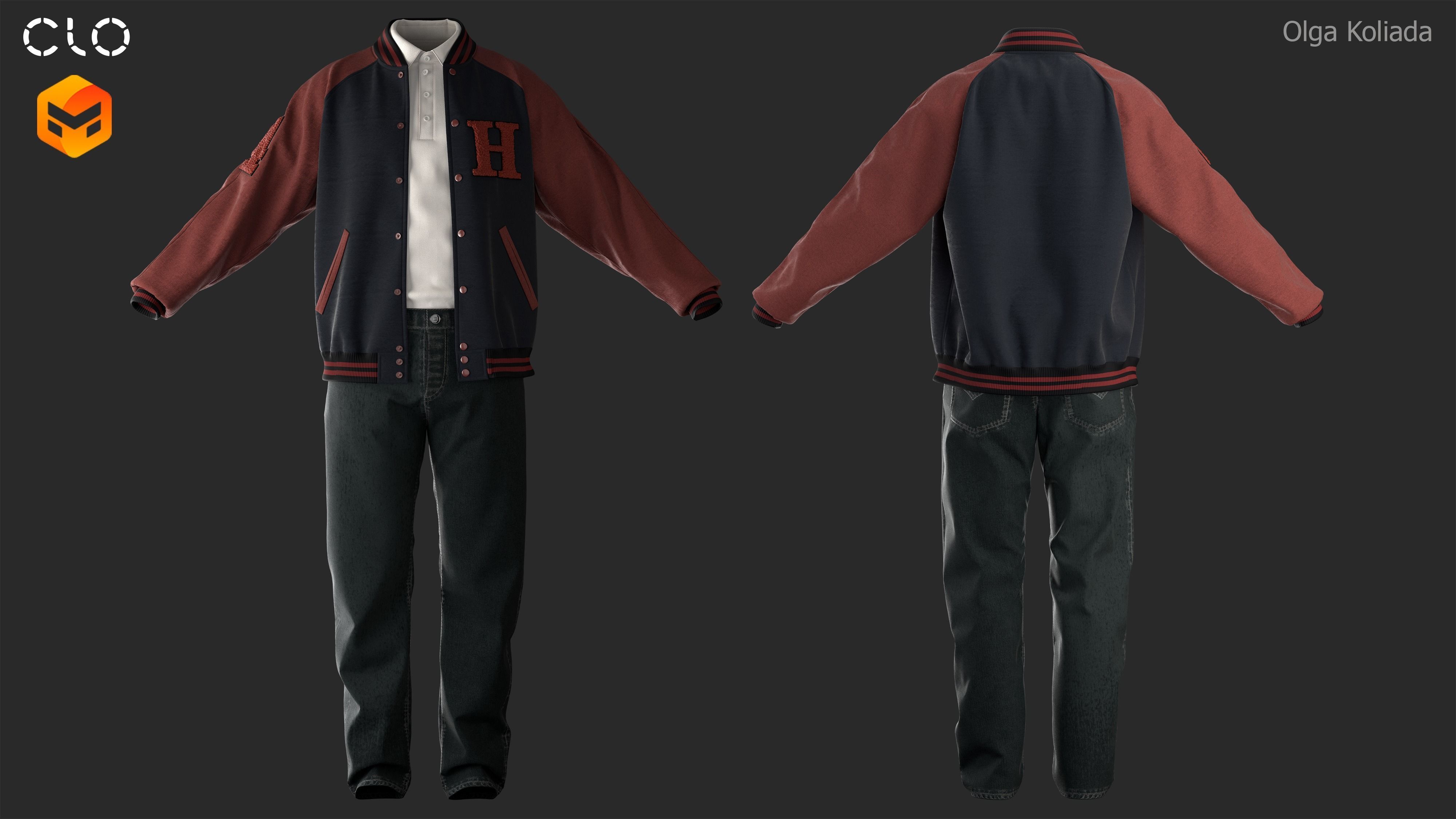 Male outfit Marvelous Designer project and OBJ 3D model | CGTrader