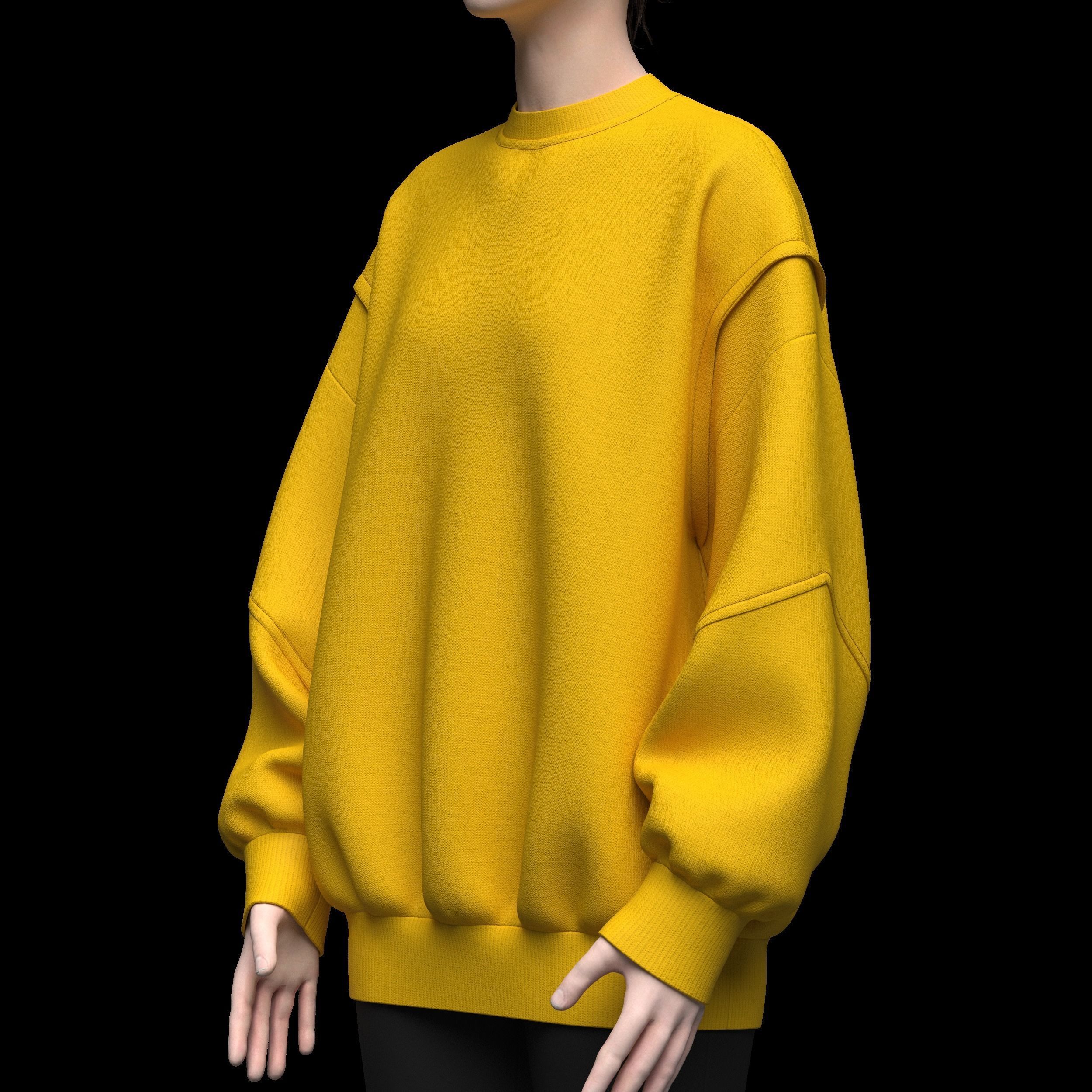 Women Oversized Sweatshirt 3d Model 3D model | CGTrader