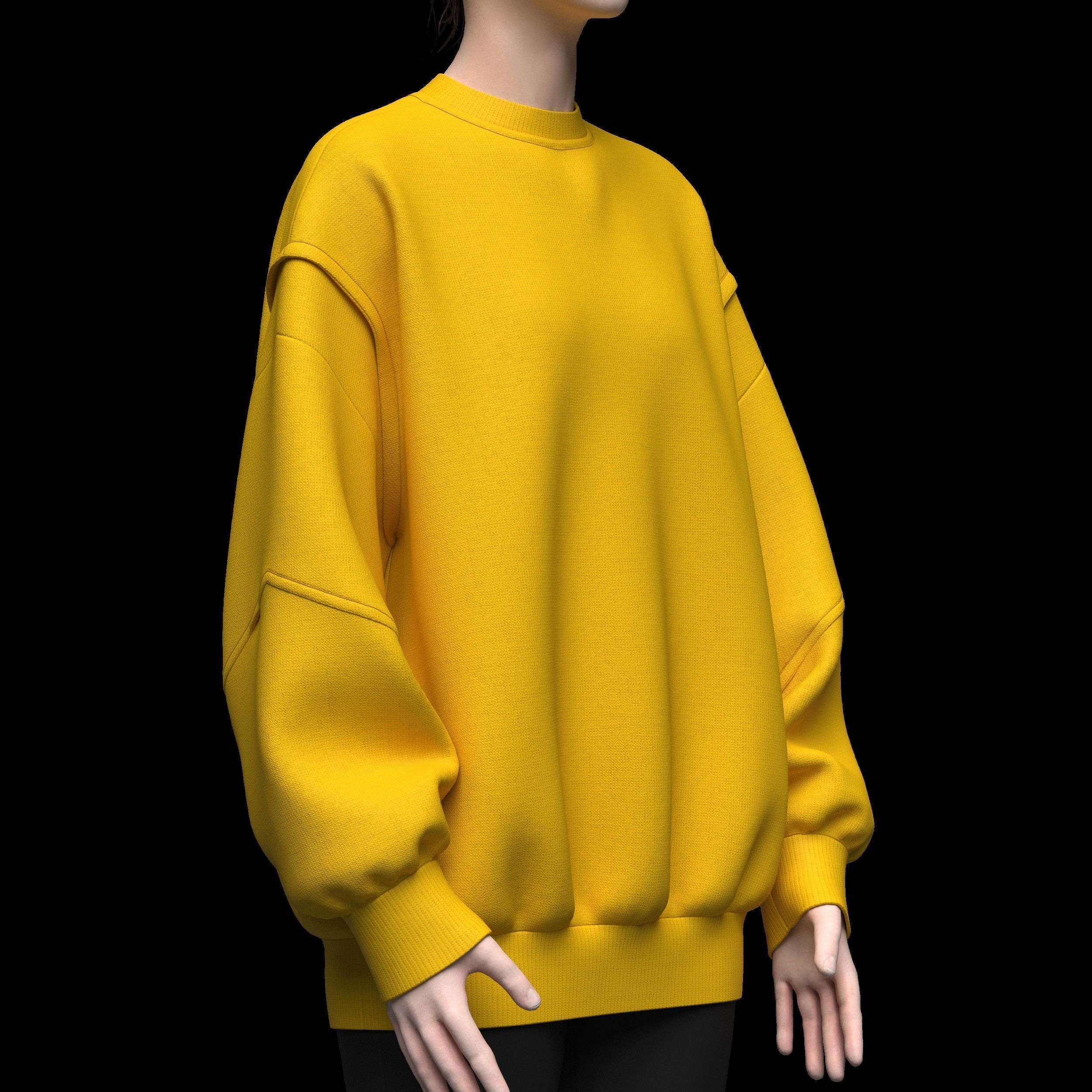 Women Oversized Sweatshirt 3d Model 3D model | CGTrader