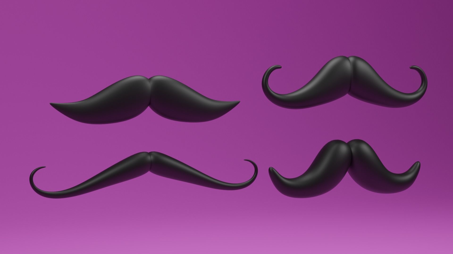 Cartoon Mustache Collection 3D model | CGTrader
