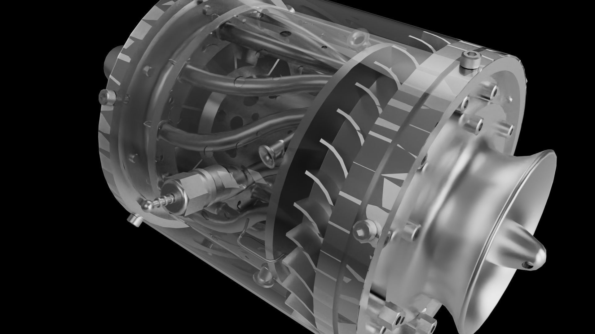 Micro gas turbine engine wren-mw54 3D model | CGTrader