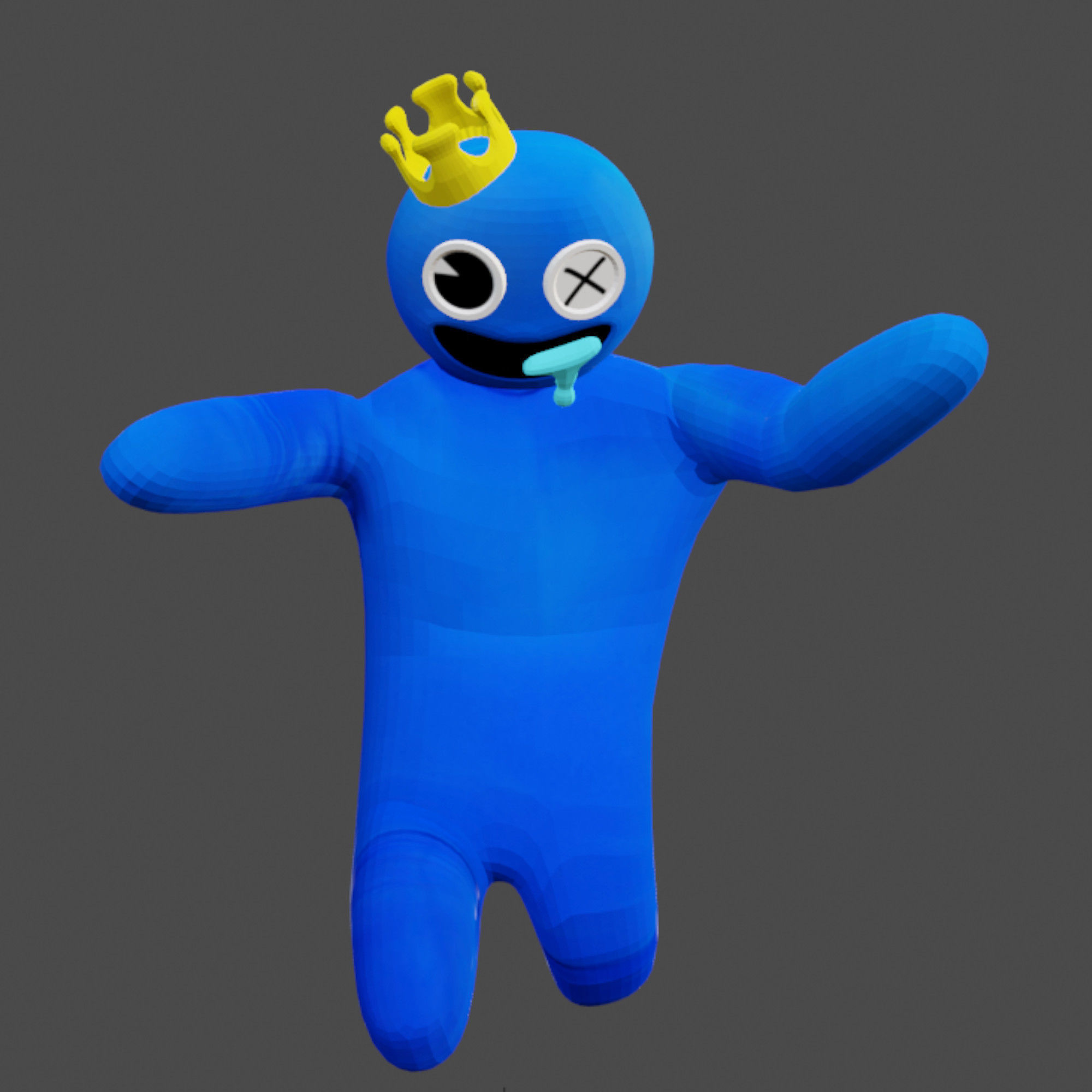 3D model Blue Rainbow Friends Inspired Rigged Character Low-Poly 3D ...