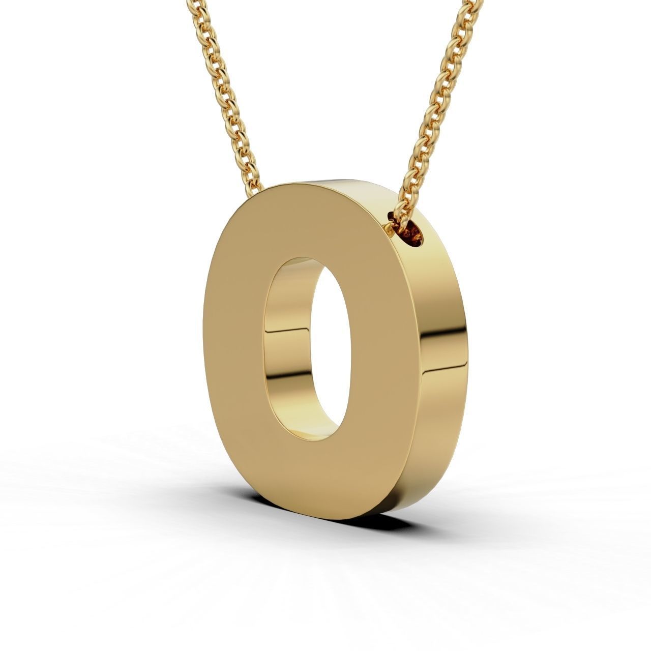 Pendant-Necklace Enamel The letter O 3D model 3D printable | CGTrader