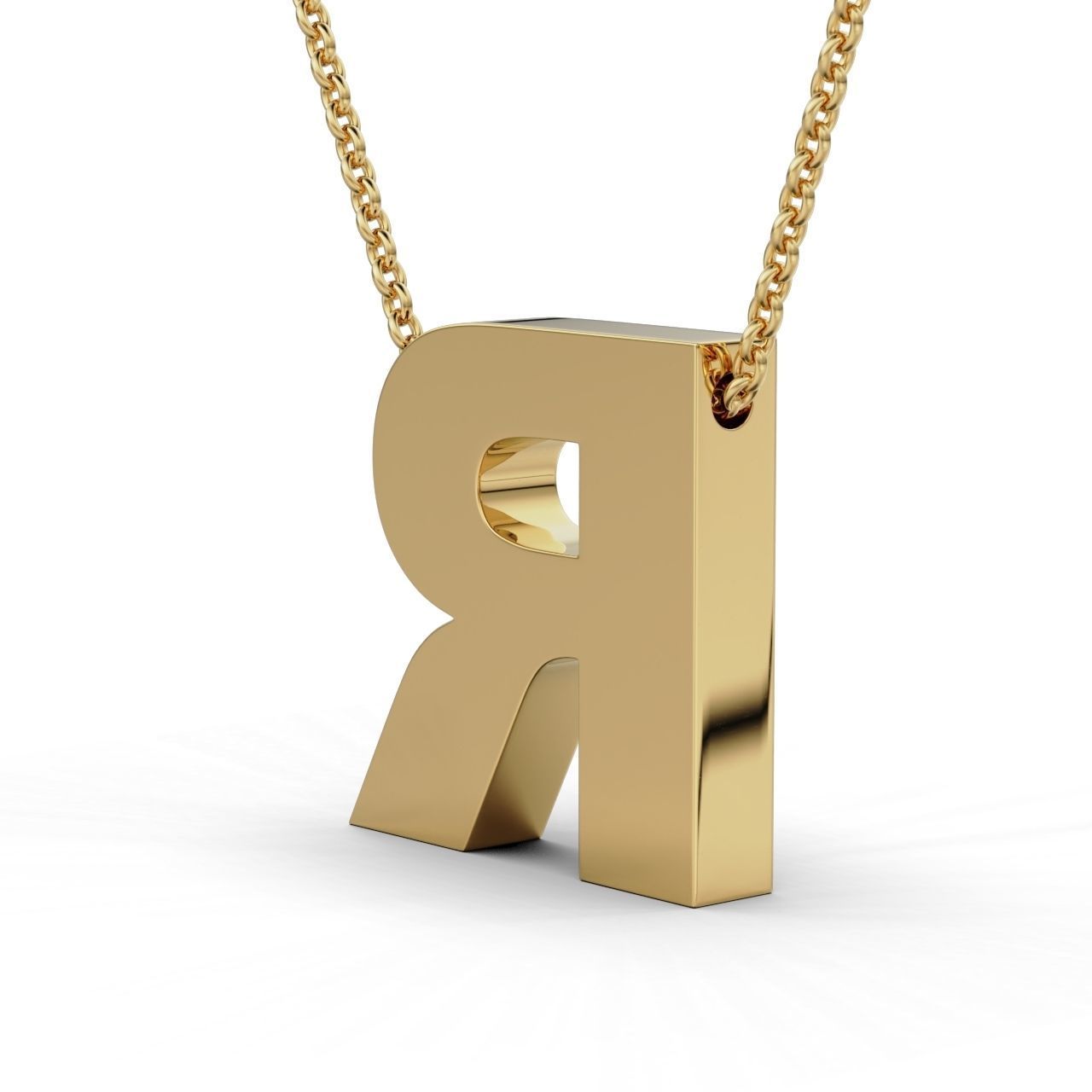 Pendant-Necklace Enamel The letter R 3D model 3D printable | CGTrader