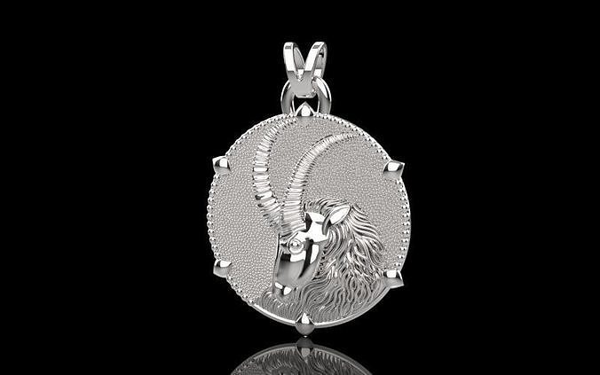 Capricorn pendant 3D model 3D printable | CGTrader