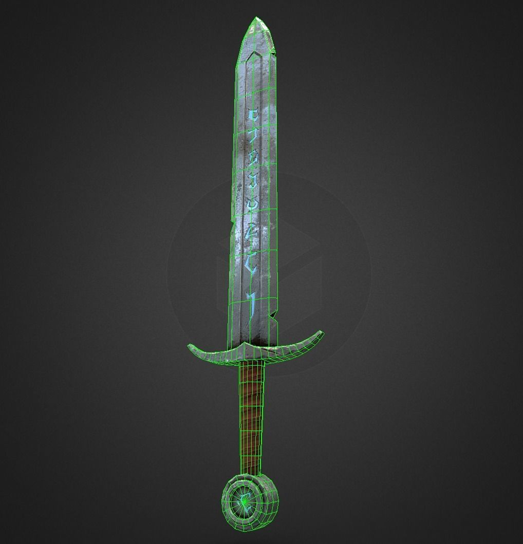 3D model Rune Sword FBX - 2048px VR / AR / low-poly | CGTrader