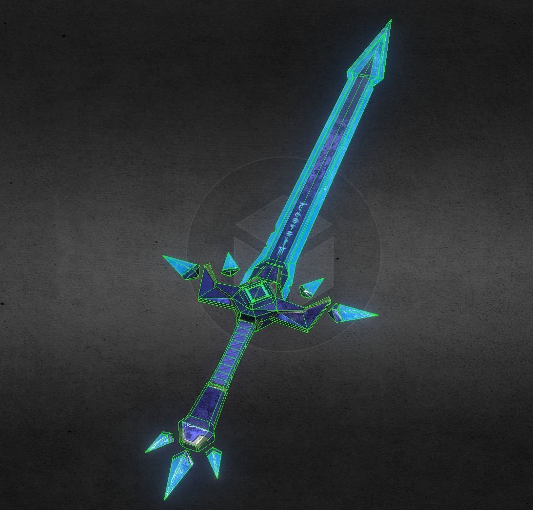 3D model Crystal Sword FBX - 2048px VR / AR / low-poly | CGTrader