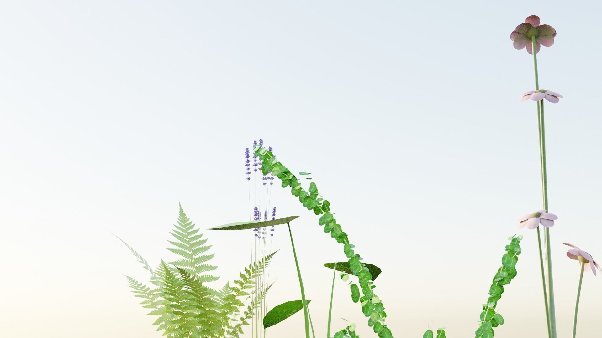 3D model Low poly plants pack - 5 Units VR / AR / low-poly | CGTrader