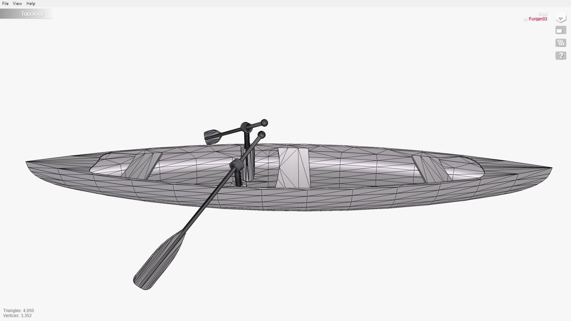 Rowing Boat 3D model 3D printable | CGTrader