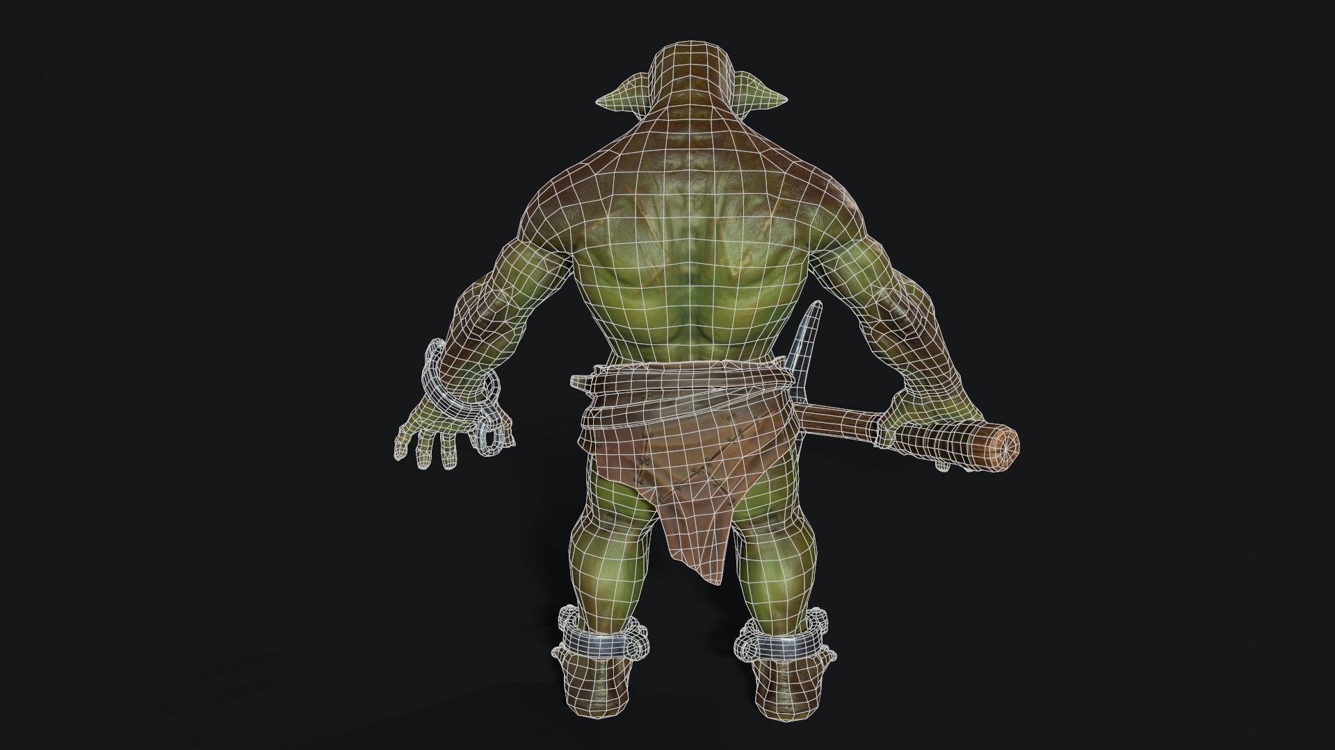 3D model Goblin Orc slave miner stylized Rigged ready for animation VR ...