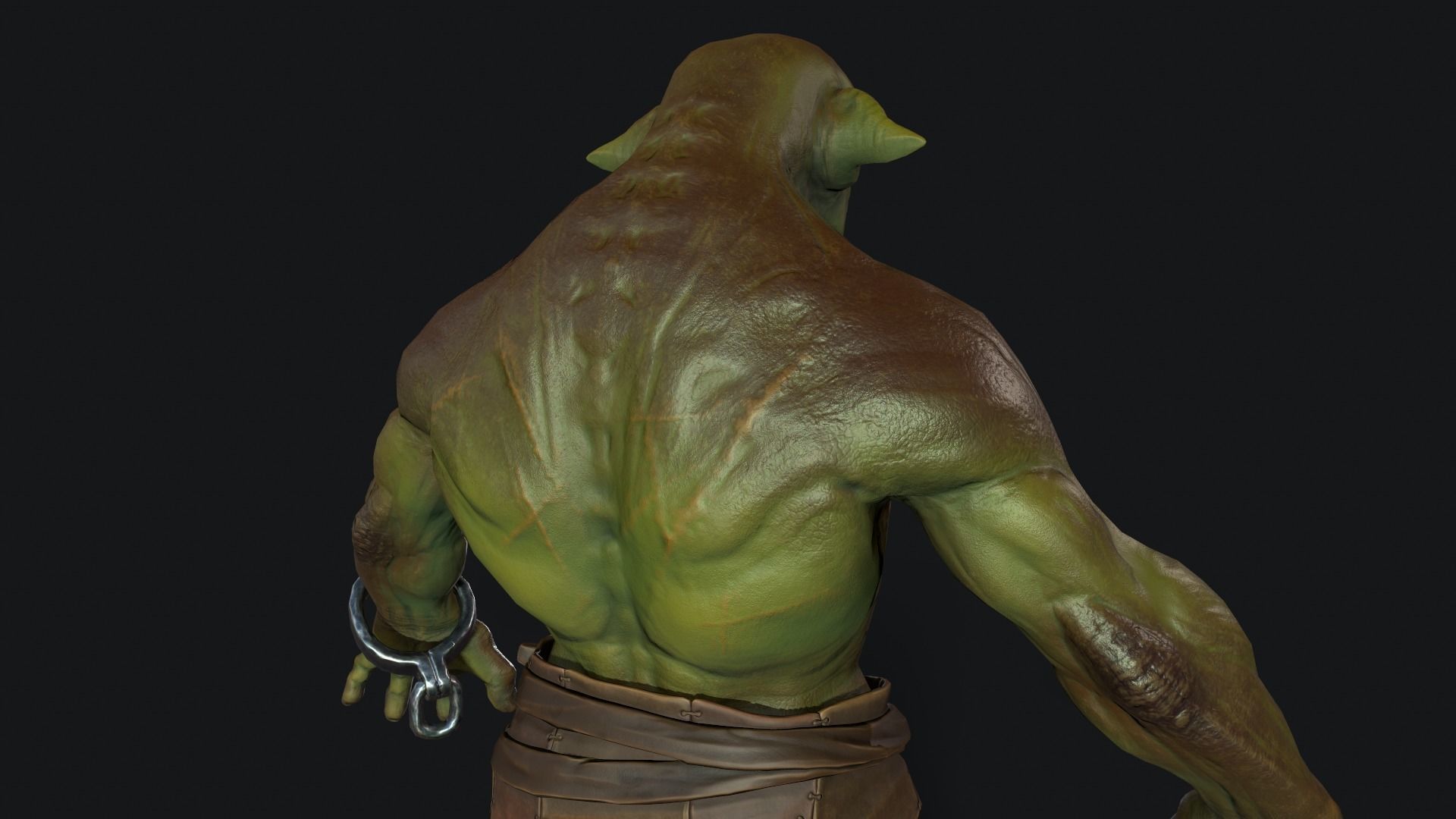 3D model Goblin Orc slave miner stylized Rigged ready for animation VR ...