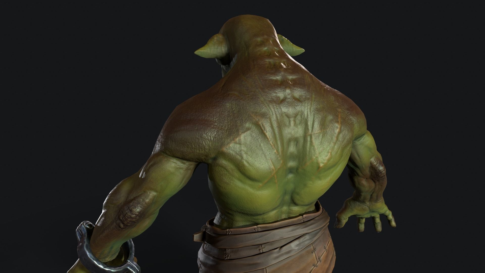 3D model Goblin Orc slave miner stylized Rigged ready for animation VR ...