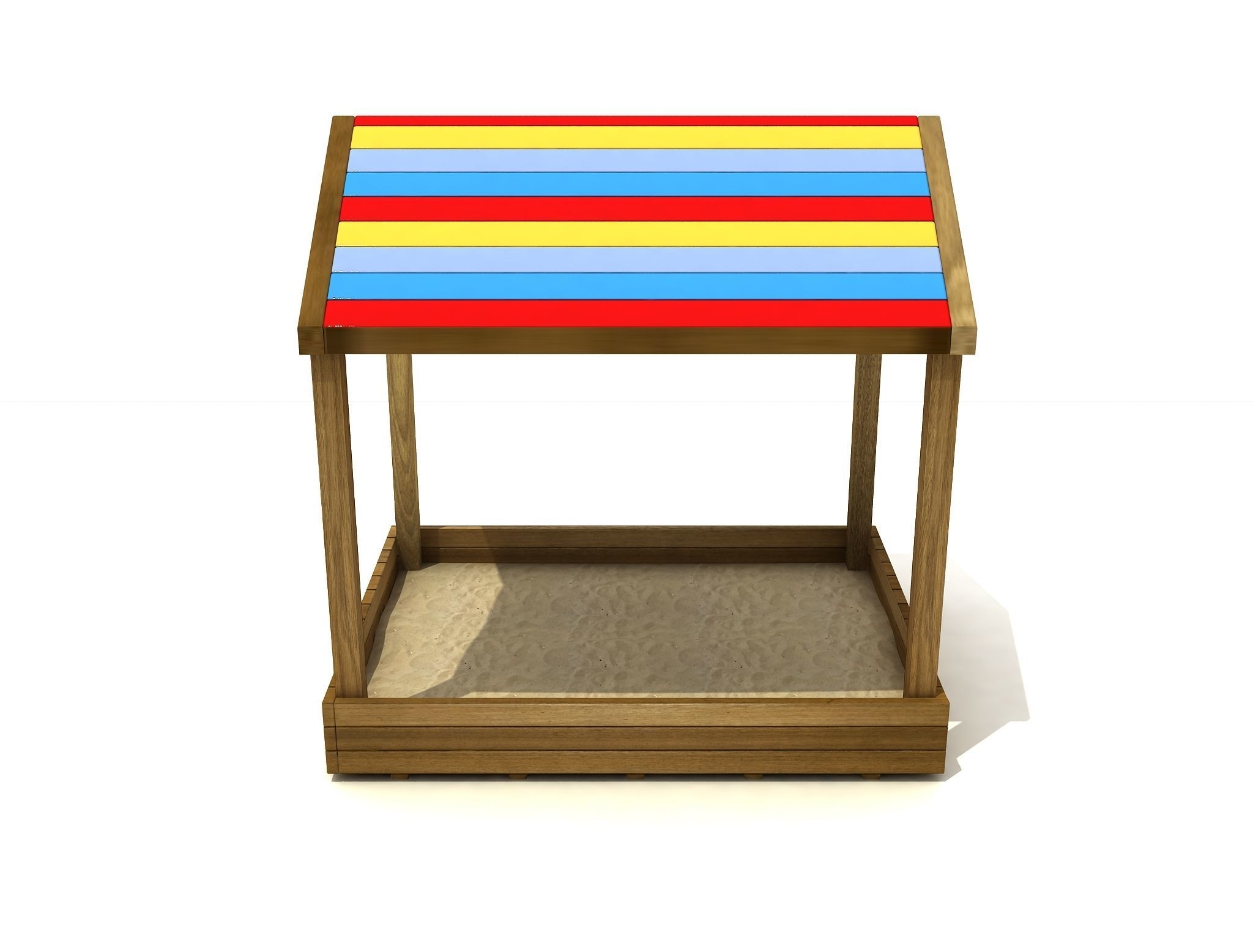 Kids Game Play Equipment 009 Wood Sand Pool with Roof 3D model | CGTrader