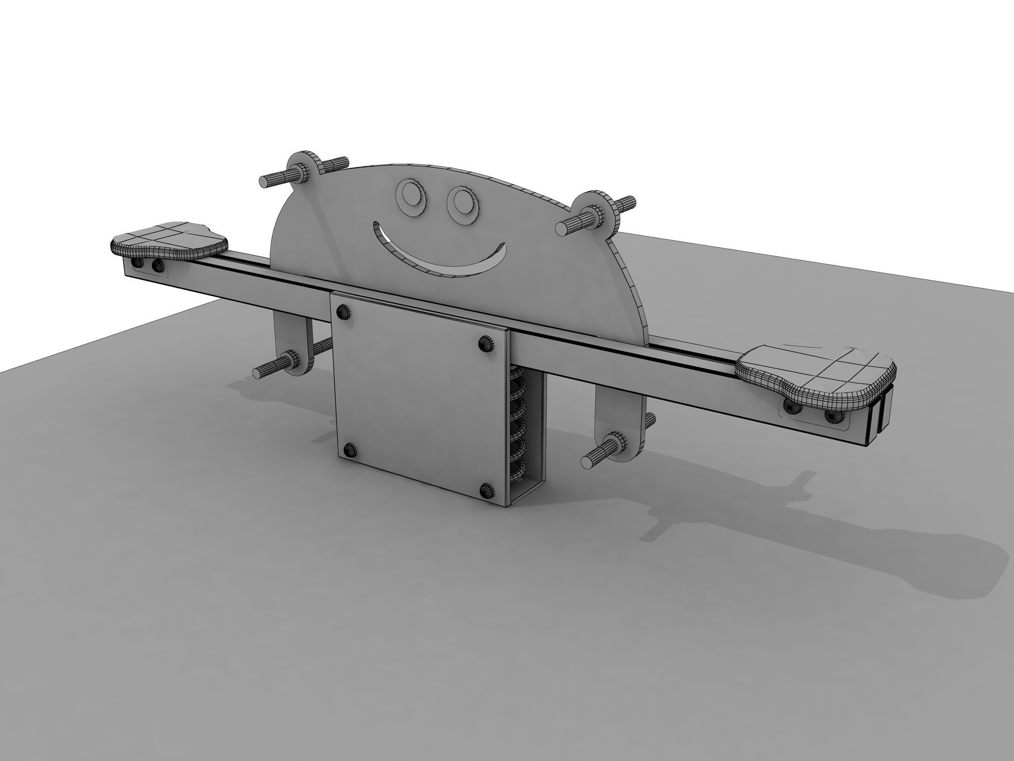 Kids Game Play Equipment 007 Frog Seesaw 3D model | CGTrader