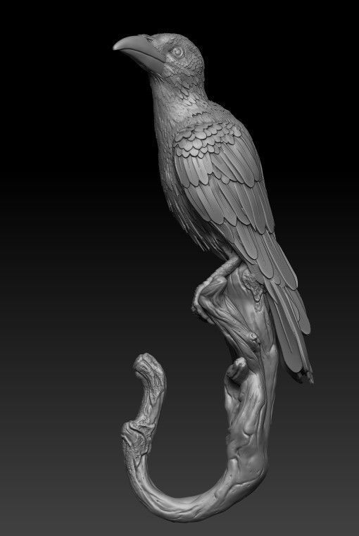 crow raven 3D model 3D printable | CGTrader