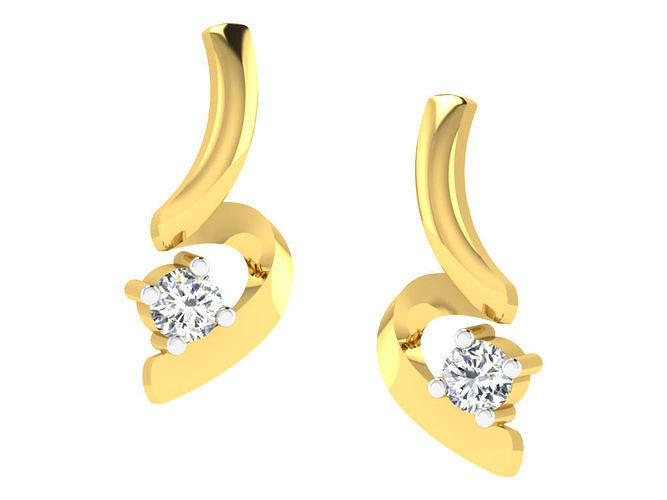 Gold Diamond Women Earring 3D print Model 3D print model 3D model 3D ...