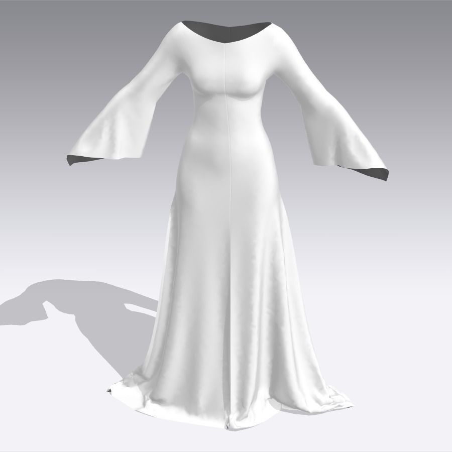 A collection of white dresses 3D model | CGTrader