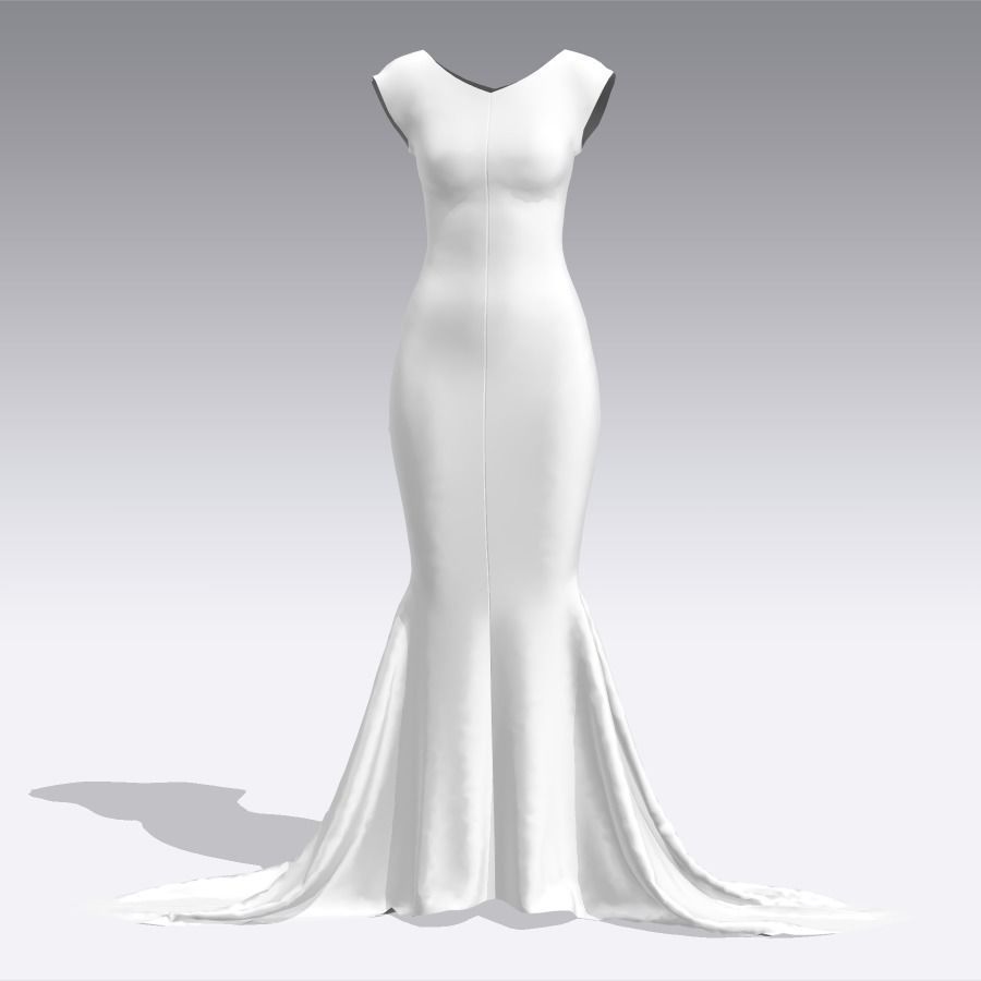 A collection of white dresses 3D model | CGTrader