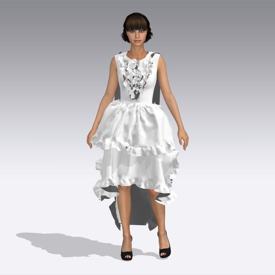 A collection of white dresses 3D model | CGTrader