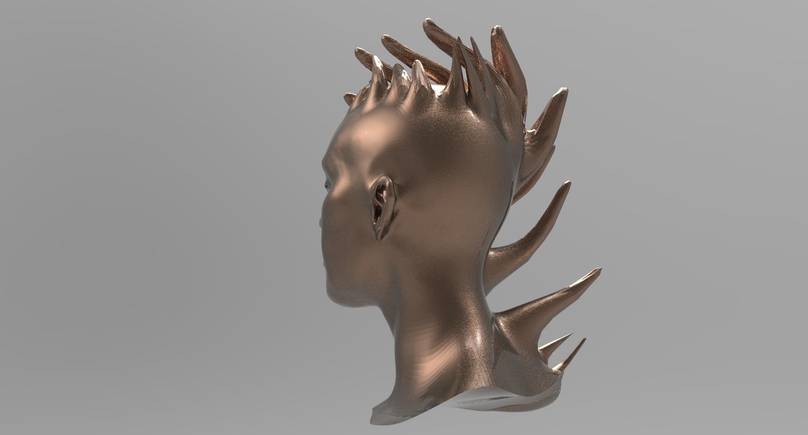 Aztec Head sculpture spikes 1 3D model | CGTrader
