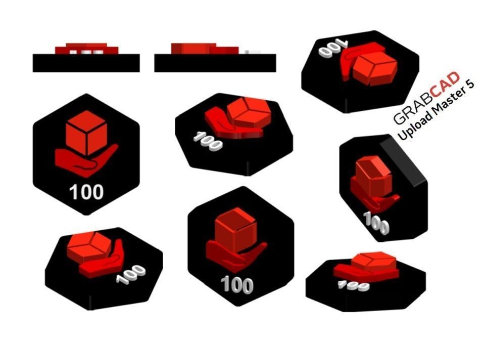 Upload Master 5 Badge free 3D model | CGTrader