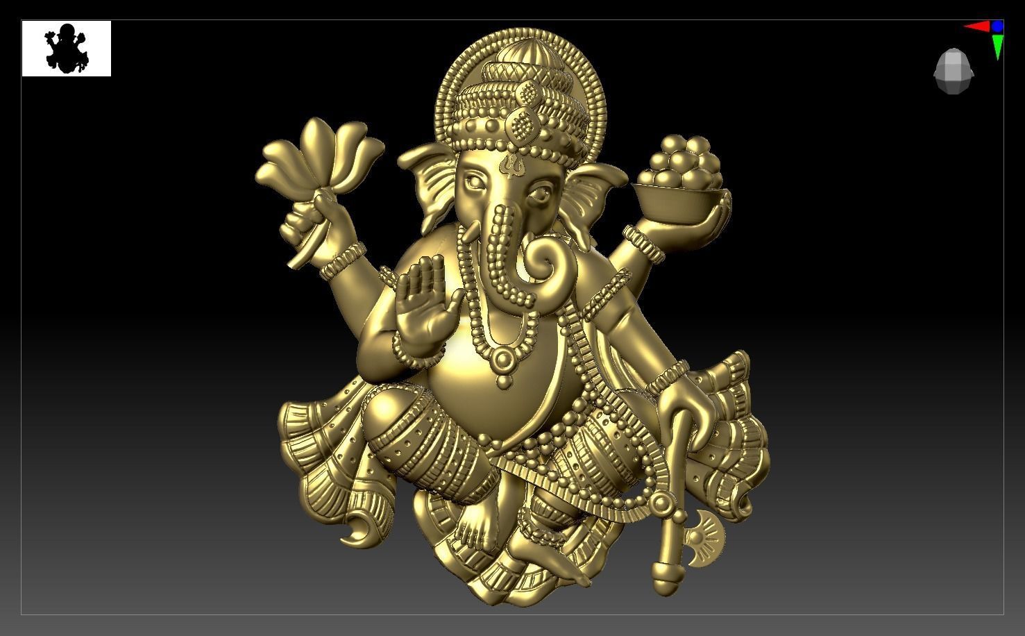 Ganesh Ji 3D Model 03 3D print model 3D model 3D printable | CGTrader