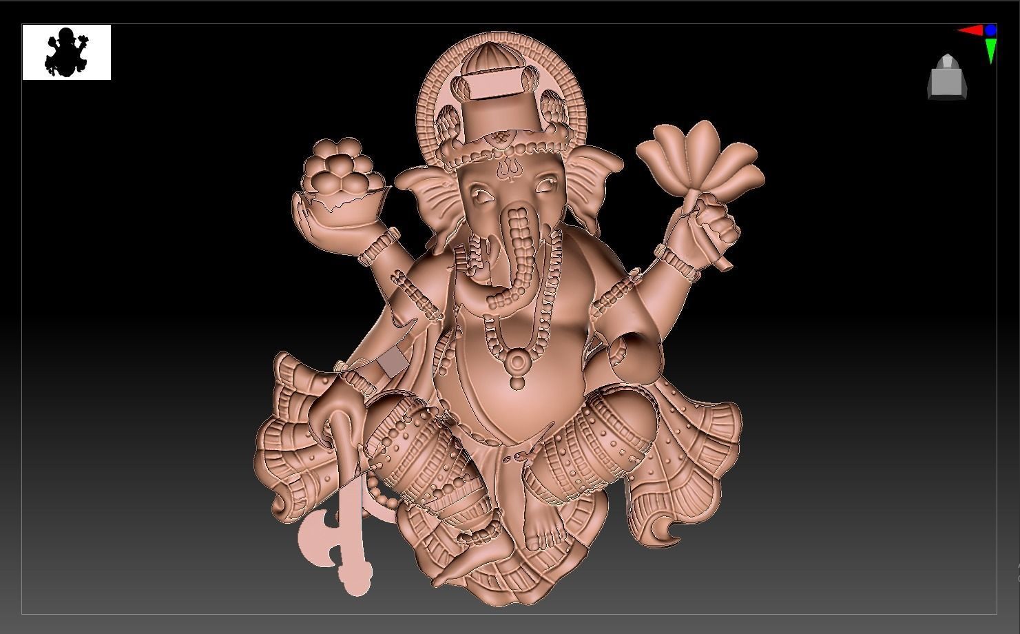 Ganesh Ji 3D Model 03 3D print model 3D model 3D printable | CGTrader