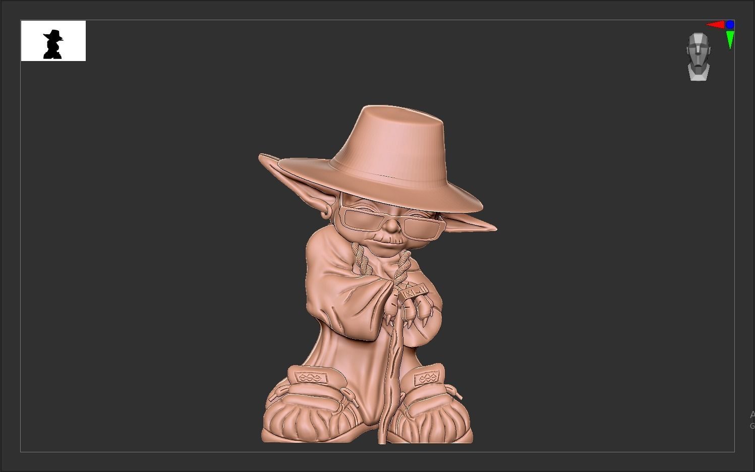 YODA ready for 3D Printing - cool yoda baby 3D print model 3D model 3D ...