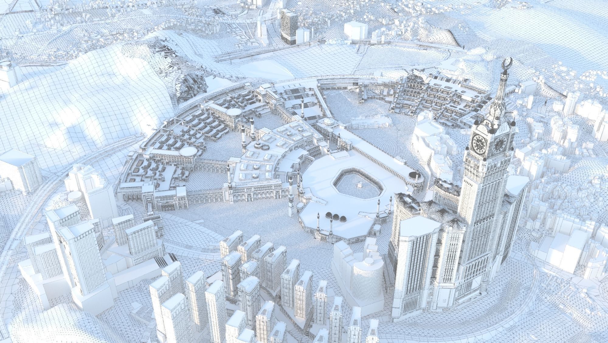 Mecca royal tower mosque 3D model | CGTrader