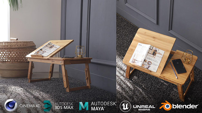 Bamboo axle sitting table 3D model | CGTrader