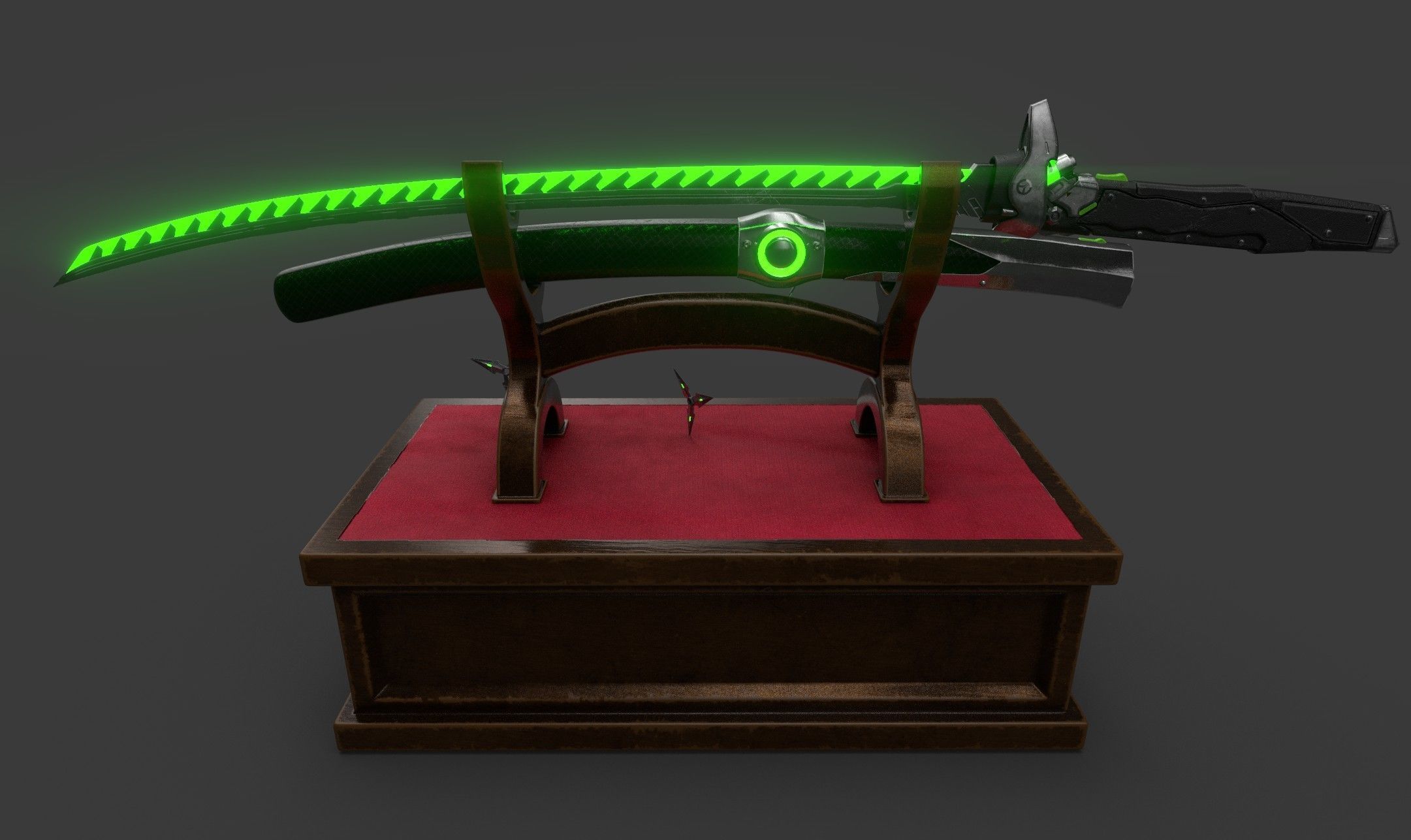 Overwatch Genji DragonBlade and Shurikens 3D model | CGTrader
