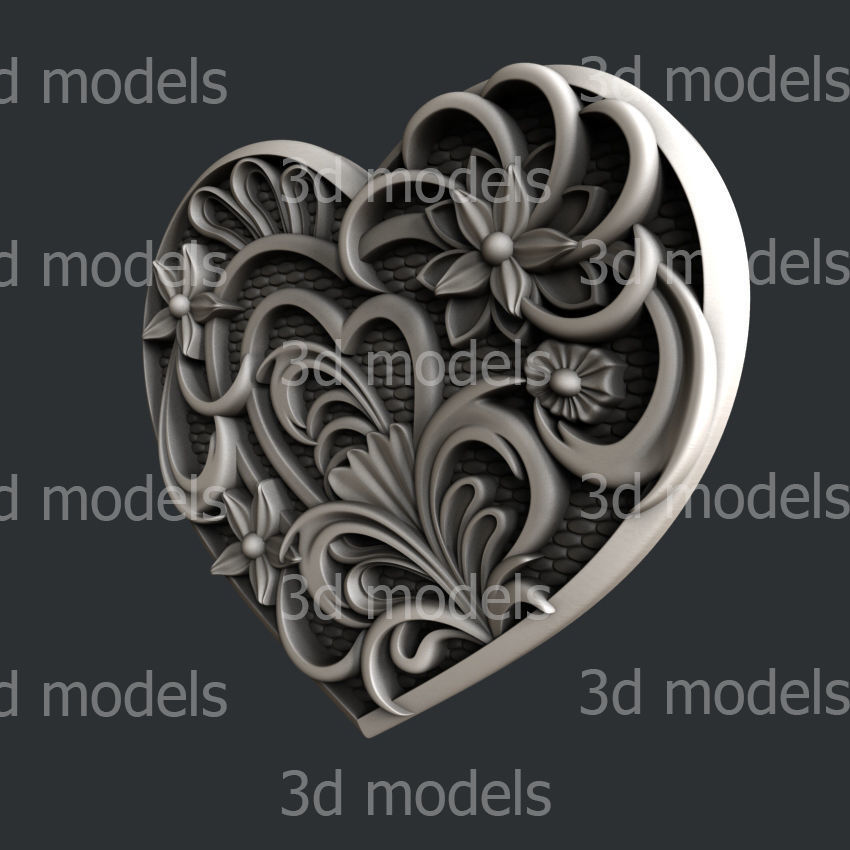 3d STL models for CNC or 3d printer heart P437 3D model 3D model | CGTrader