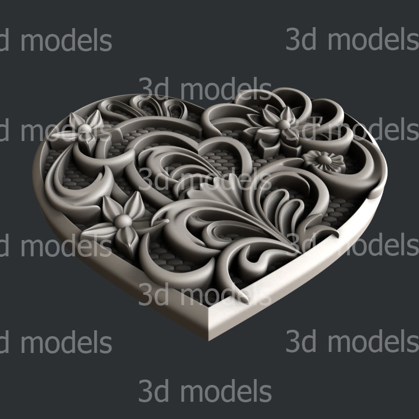 3d STL models for CNC or 3d printer heart P437 3D model 3D model | CGTrader