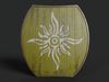3D model Slavic hybrid shield-painted yellow with Sun symbol VR / AR ...