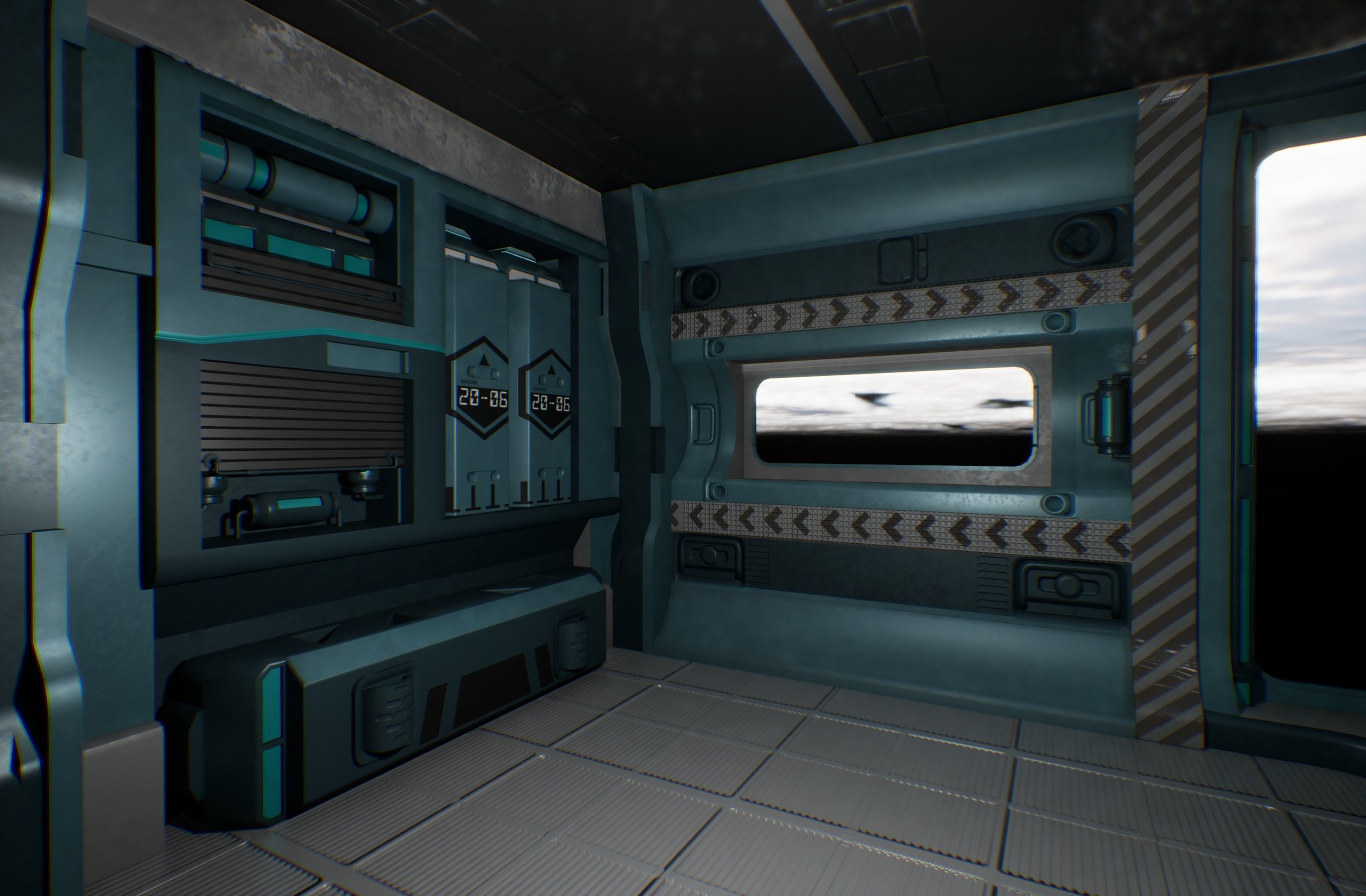 3D model Futuristic chamber Sci-fi simulation Cyber realm High-tech ...