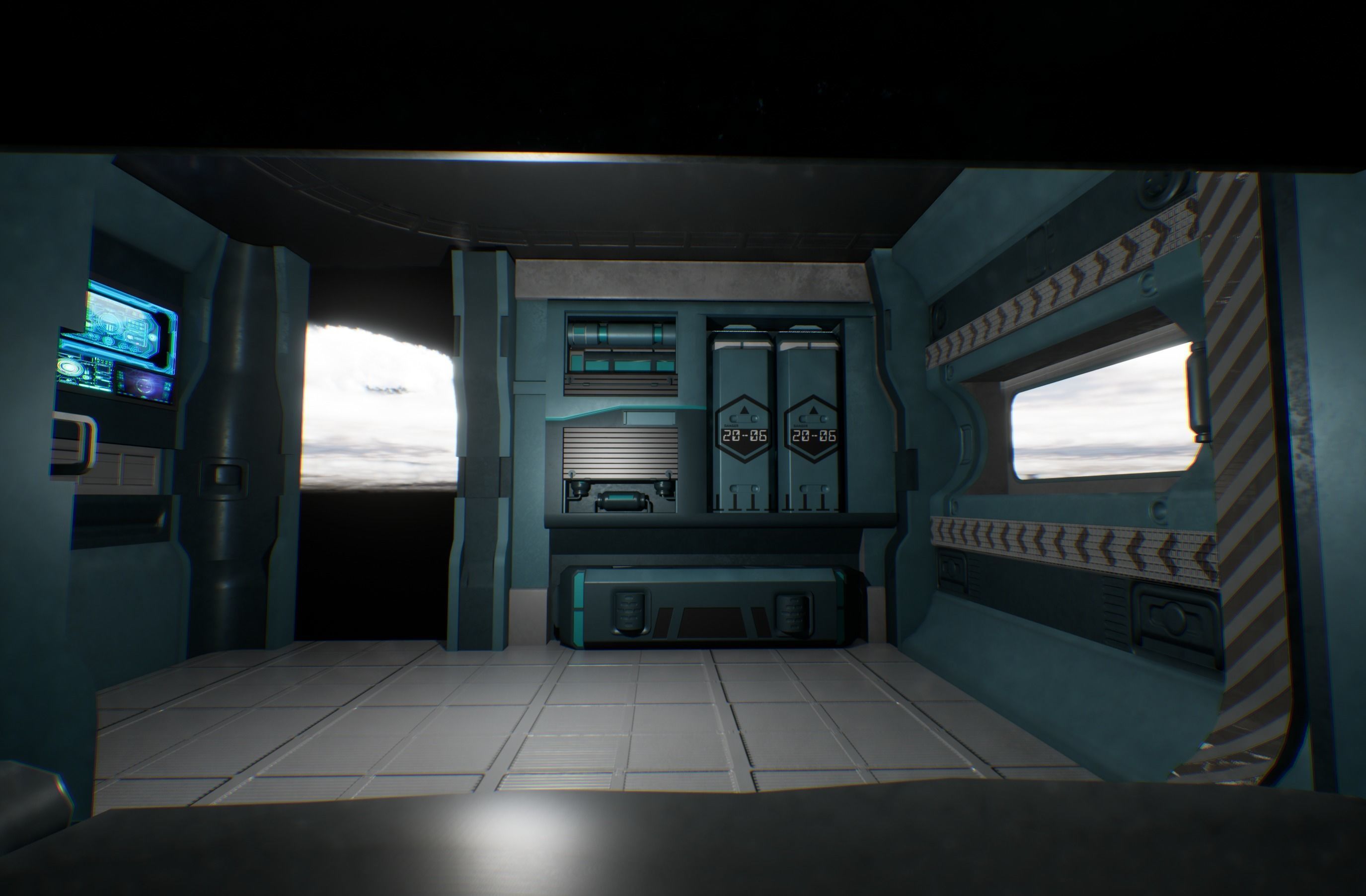 3D model Futuristic chamber Sci-fi simulation Cyber realm High-tech ...