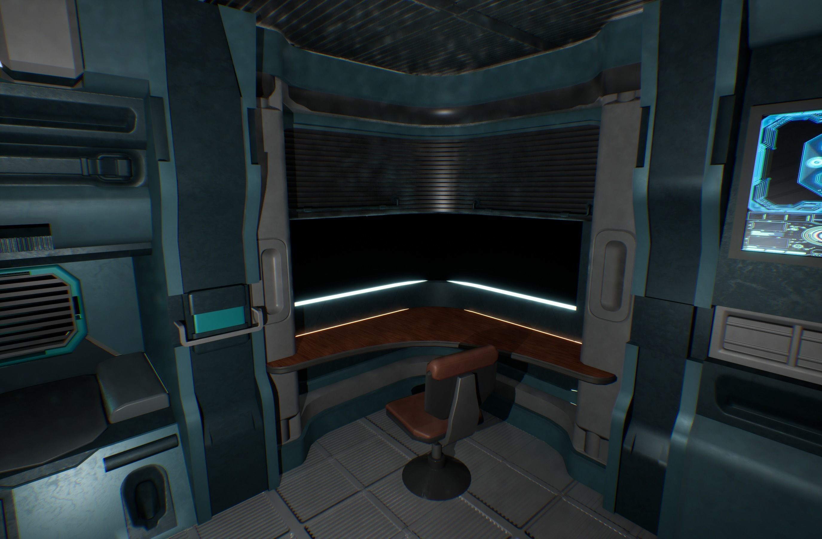 3D model Futuristic chamber Sci-fi simulation Cyber realm High-tech ...