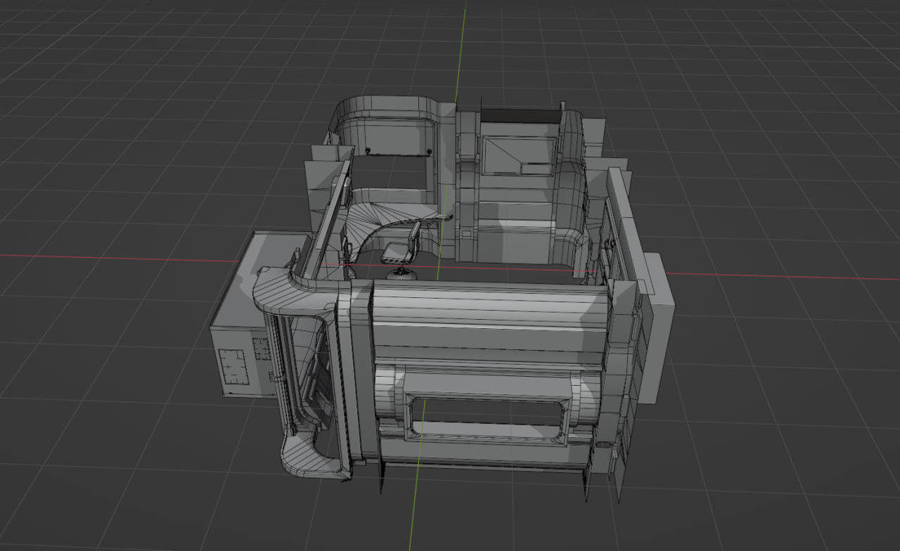 3D model Futuristic chamber Sci-fi simulation Cyber realm High-tech ...