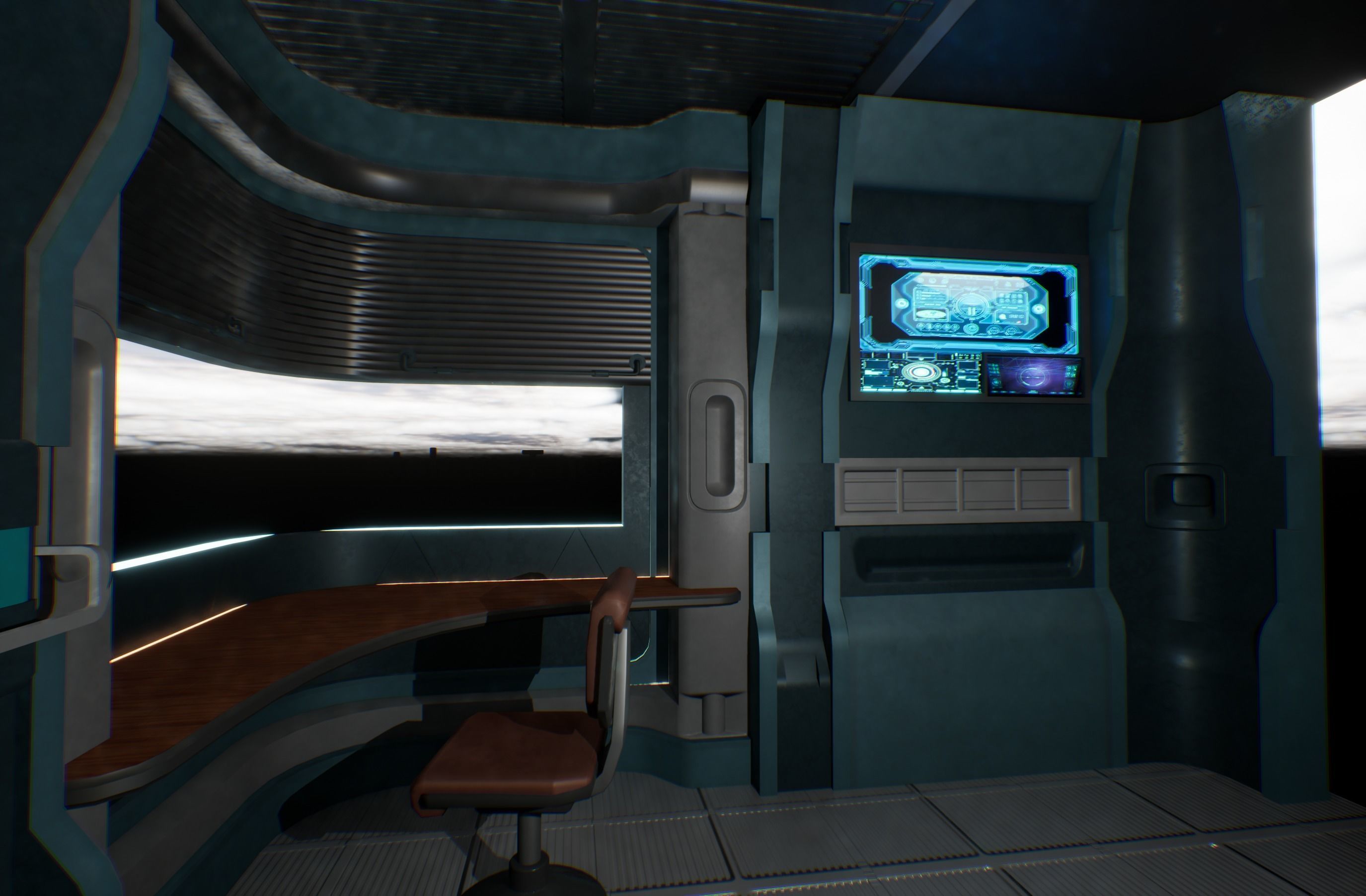 3D model Futuristic chamber Sci-fi simulation Cyber realm High-tech ...