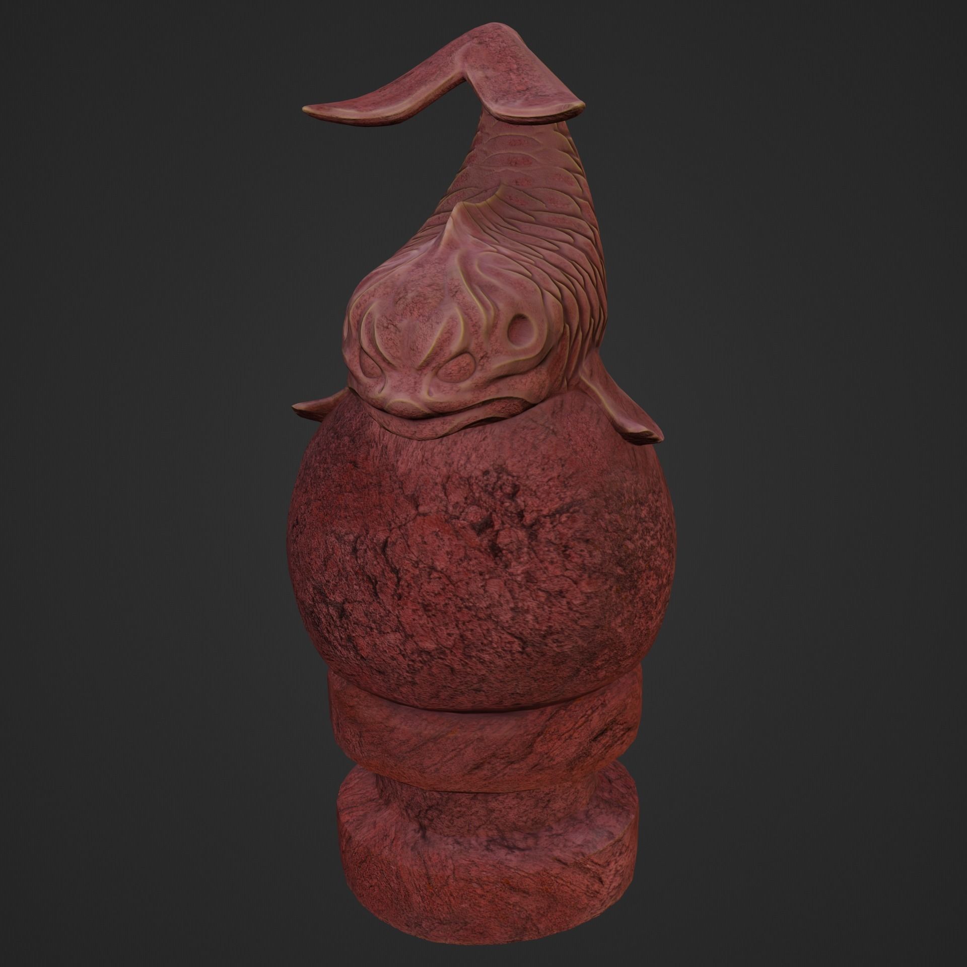 3D model Low poly fish statue stone texture VR / AR / low-poly | CGTrader