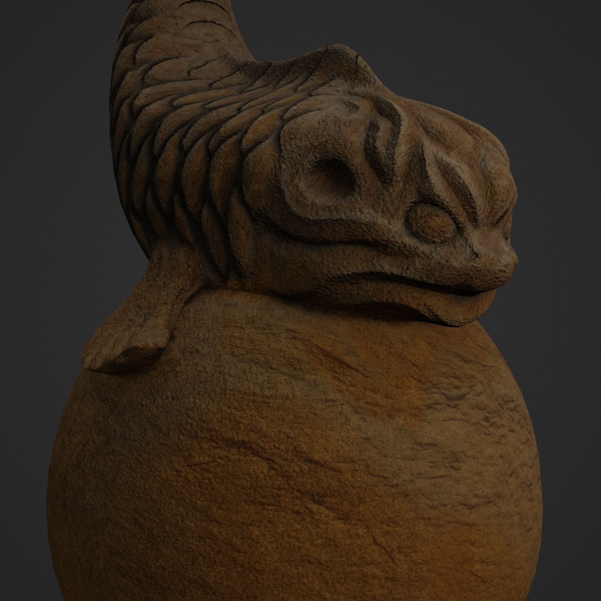 3D model Low poly fish statue stone texture VR / AR / low-poly | CGTrader