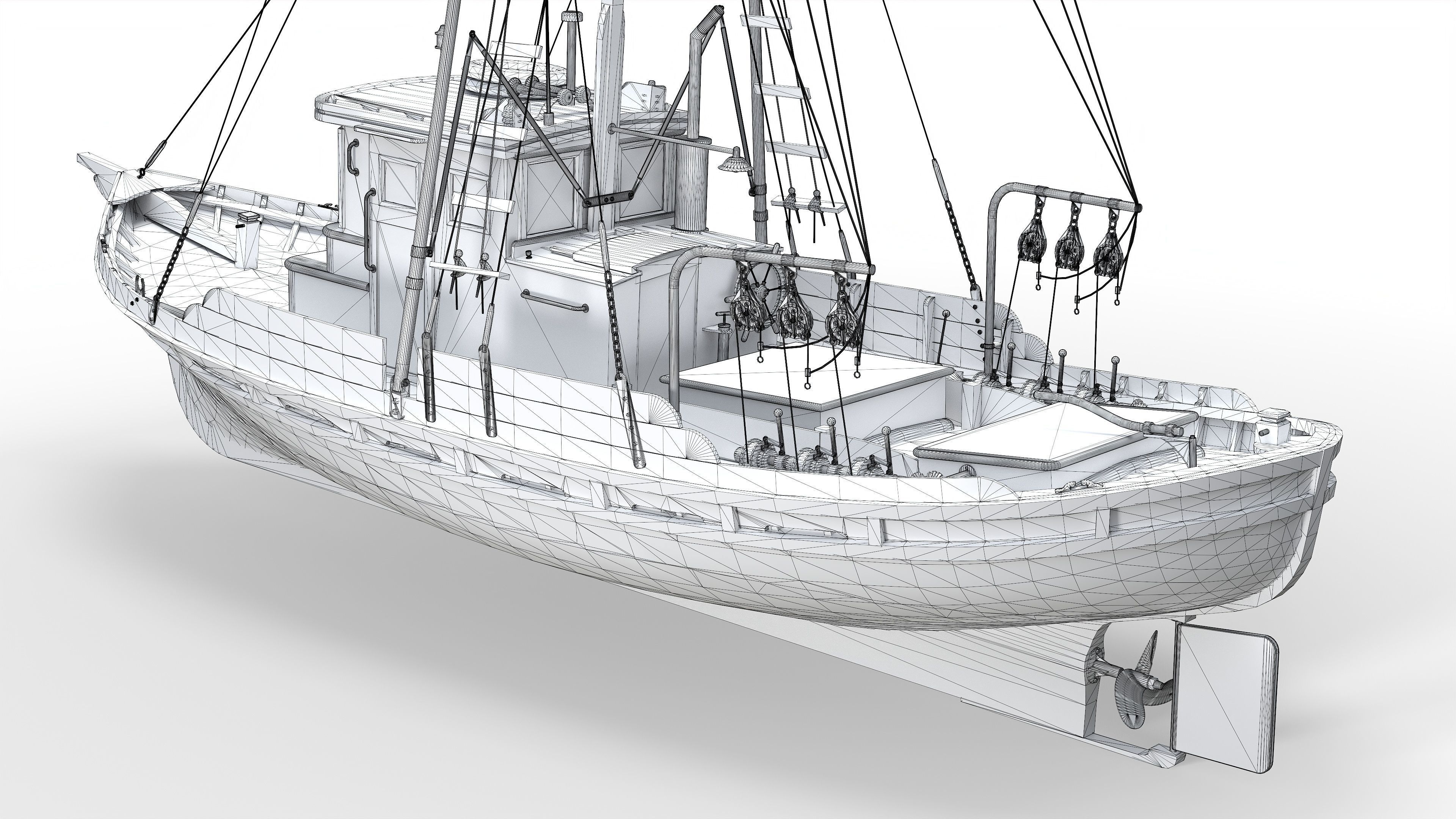 Monterey Clipper Fishing Boat 3D model | CGTrader