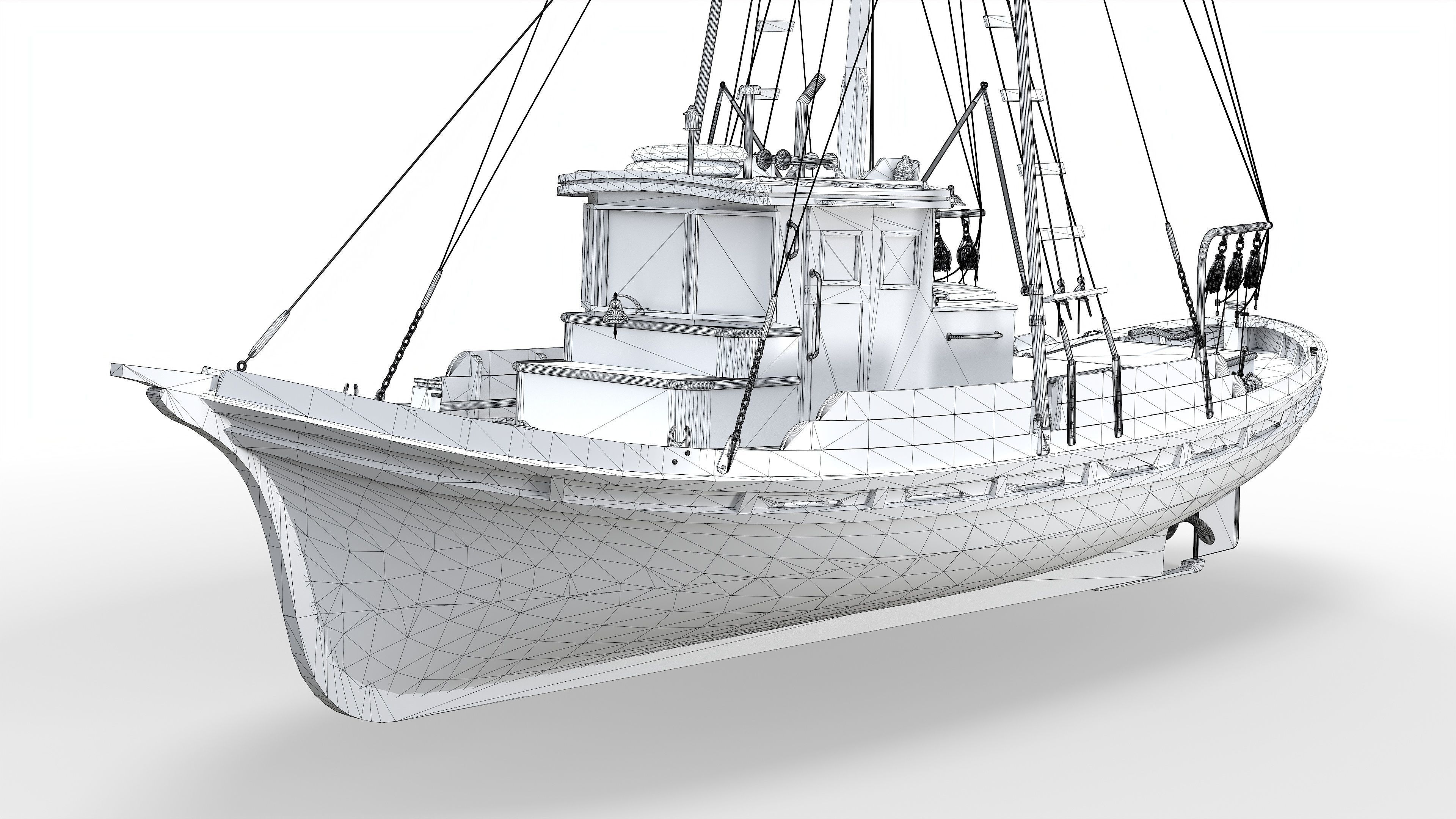 Monterey Clipper Fishing Boat 3D model | CGTrader