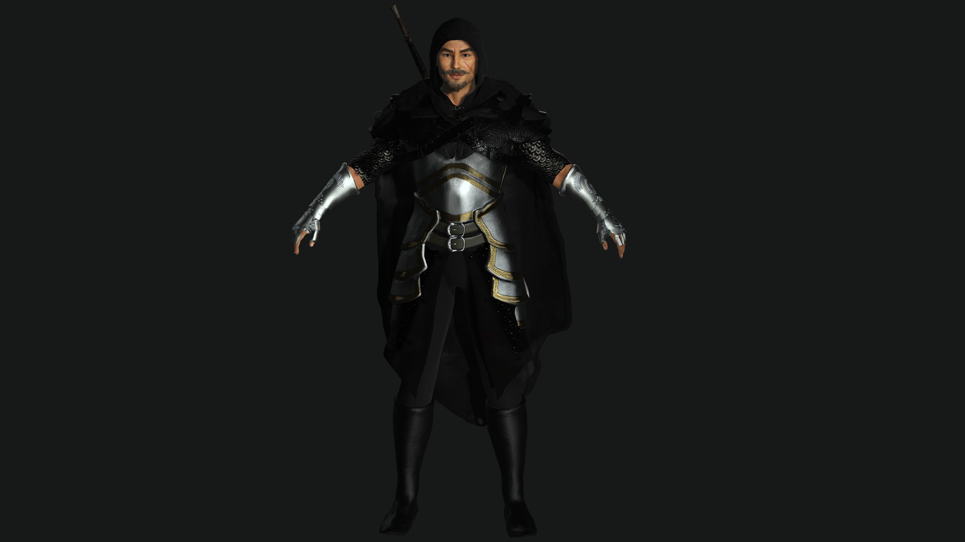 3D model AAA 3D MALE FIGHTER WARRIOR - REALISTIC RIG GAME CHARACTER VR ...