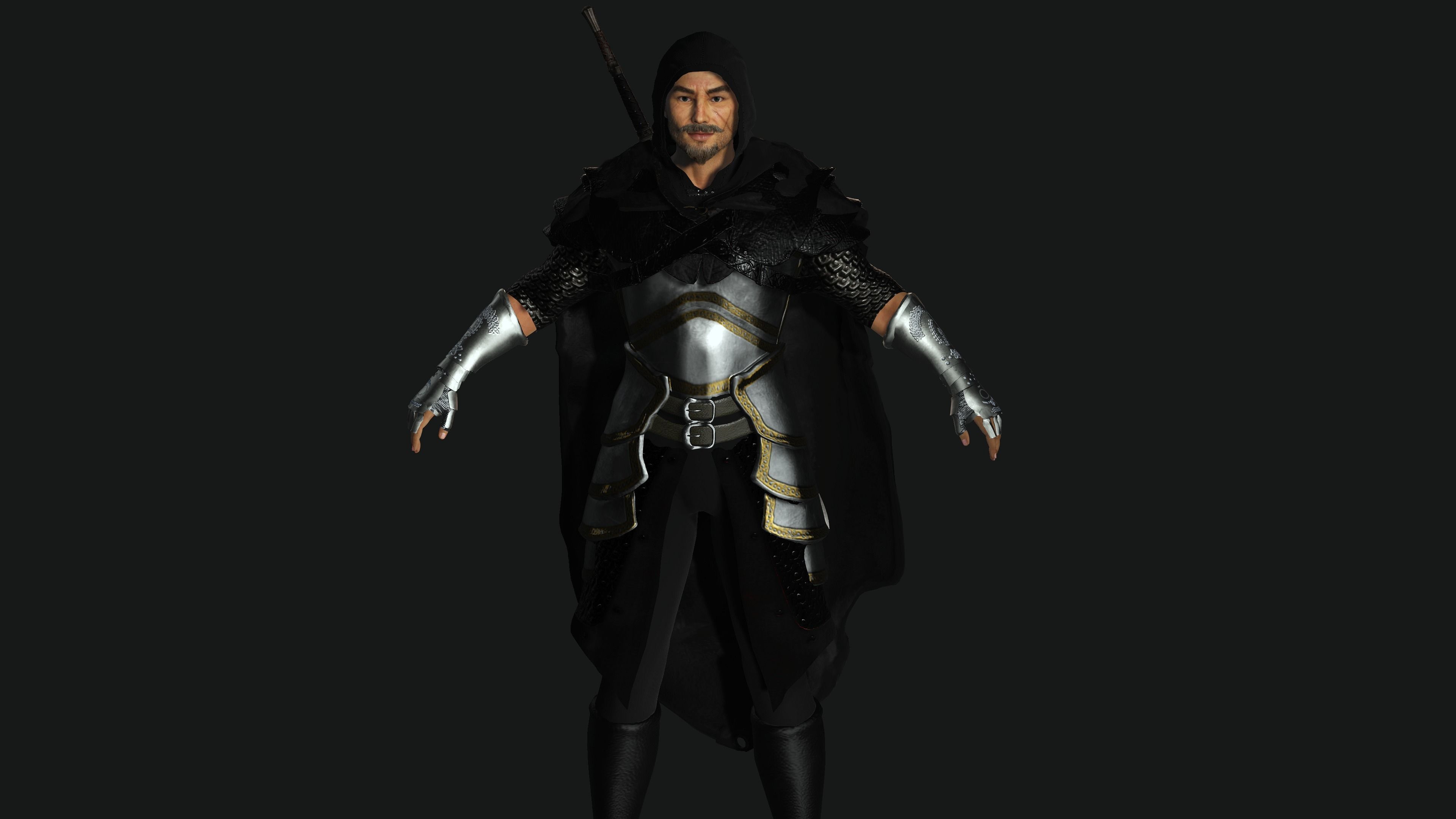 3D model AAA 3D MALE FIGHTER WARRIOR - REALISTIC RIG GAME CHARACTER VR ...